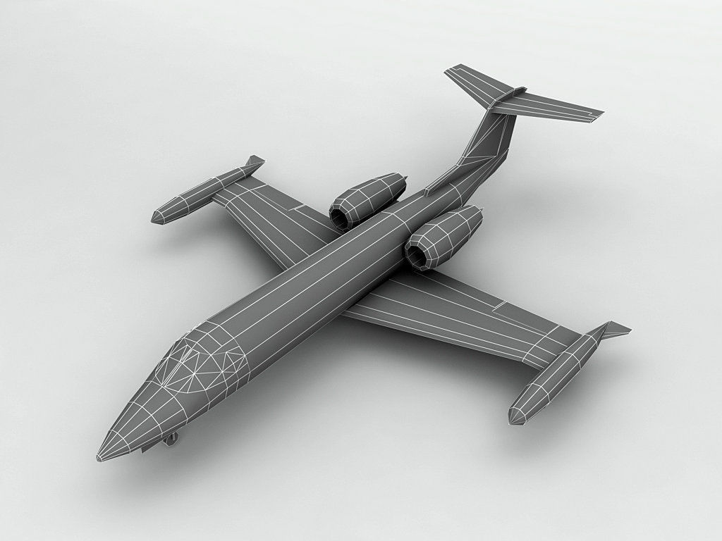 3D model Learjet 25 Jet Aircraft LOW VR / AR / low-poly | CGTrader