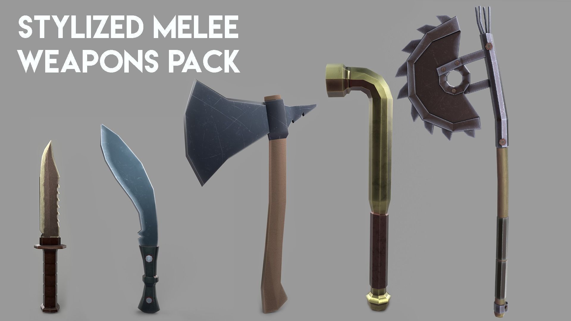 3D model Stylized Melee Weapons Pack VR / AR / low-poly | CGTrader