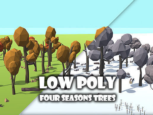 3D model Low Poly Four Seasons Trees VR / AR / low-poly | CGTrader