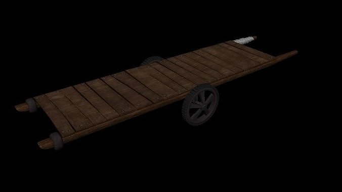 3D model handcart wooden cart VR / AR / low-poly | CGTrader