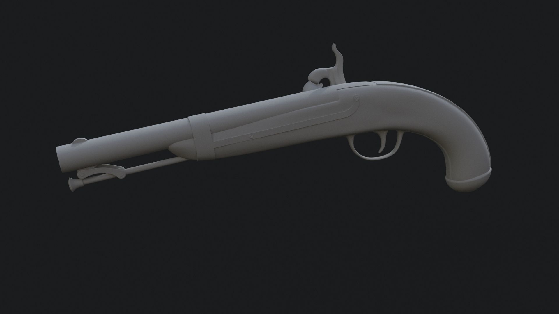 Flintlock pistol - musket gun 3D model | CGTrader