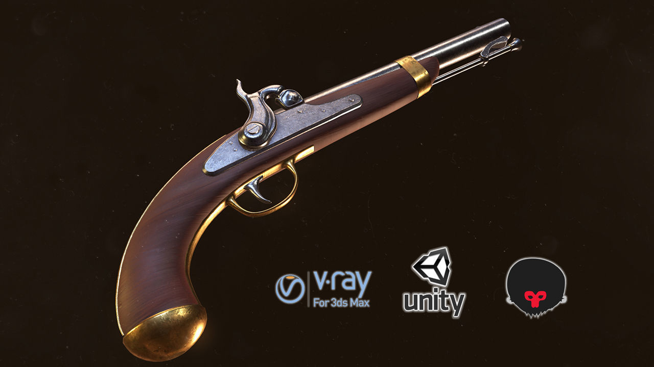 3D model Flintlock pistol - musket gun | CGTrader