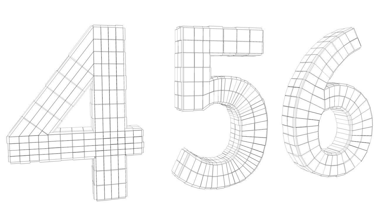 Sci Fi Shapes The Numbers 3D model | CGTrader