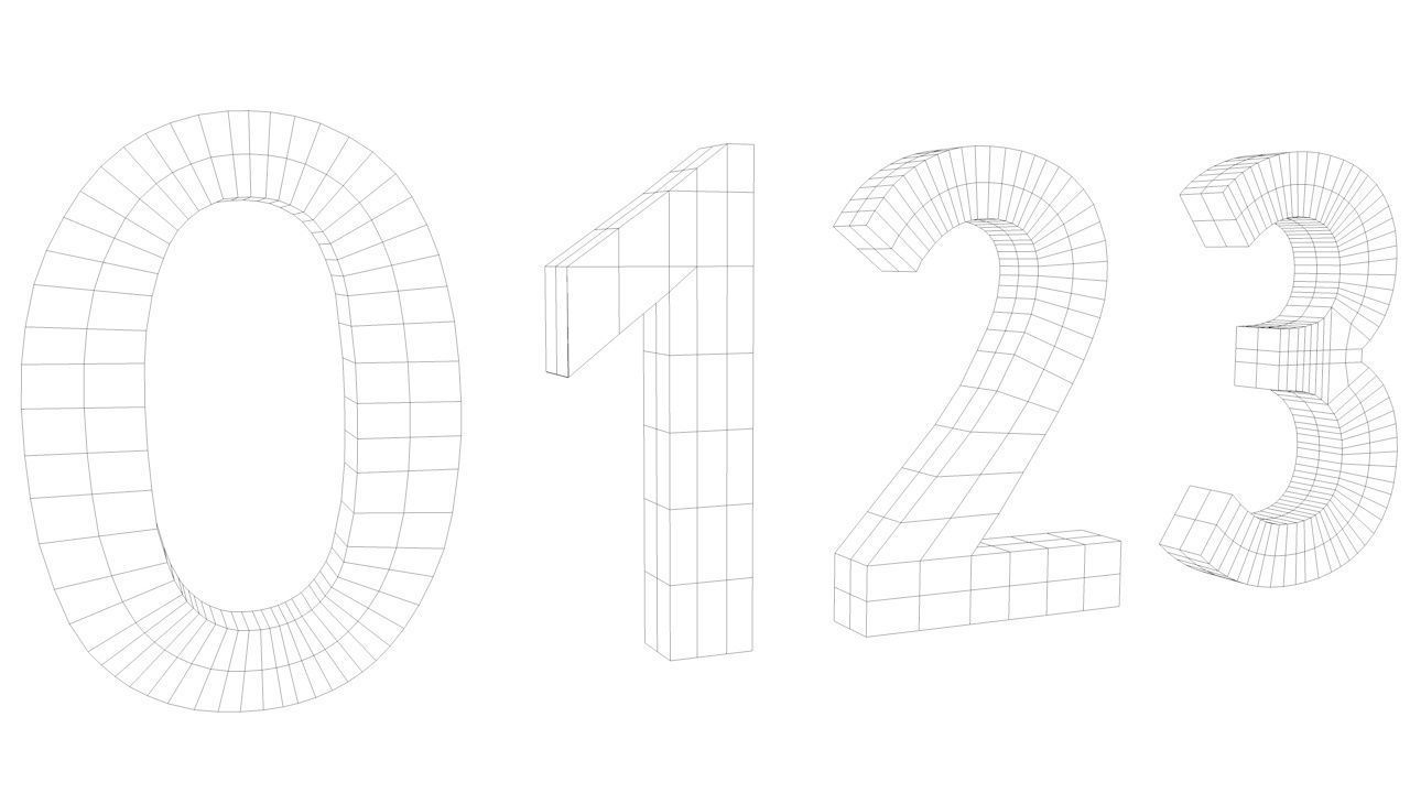 Sci Fi Shapes The Numbers 3D model | CGTrader