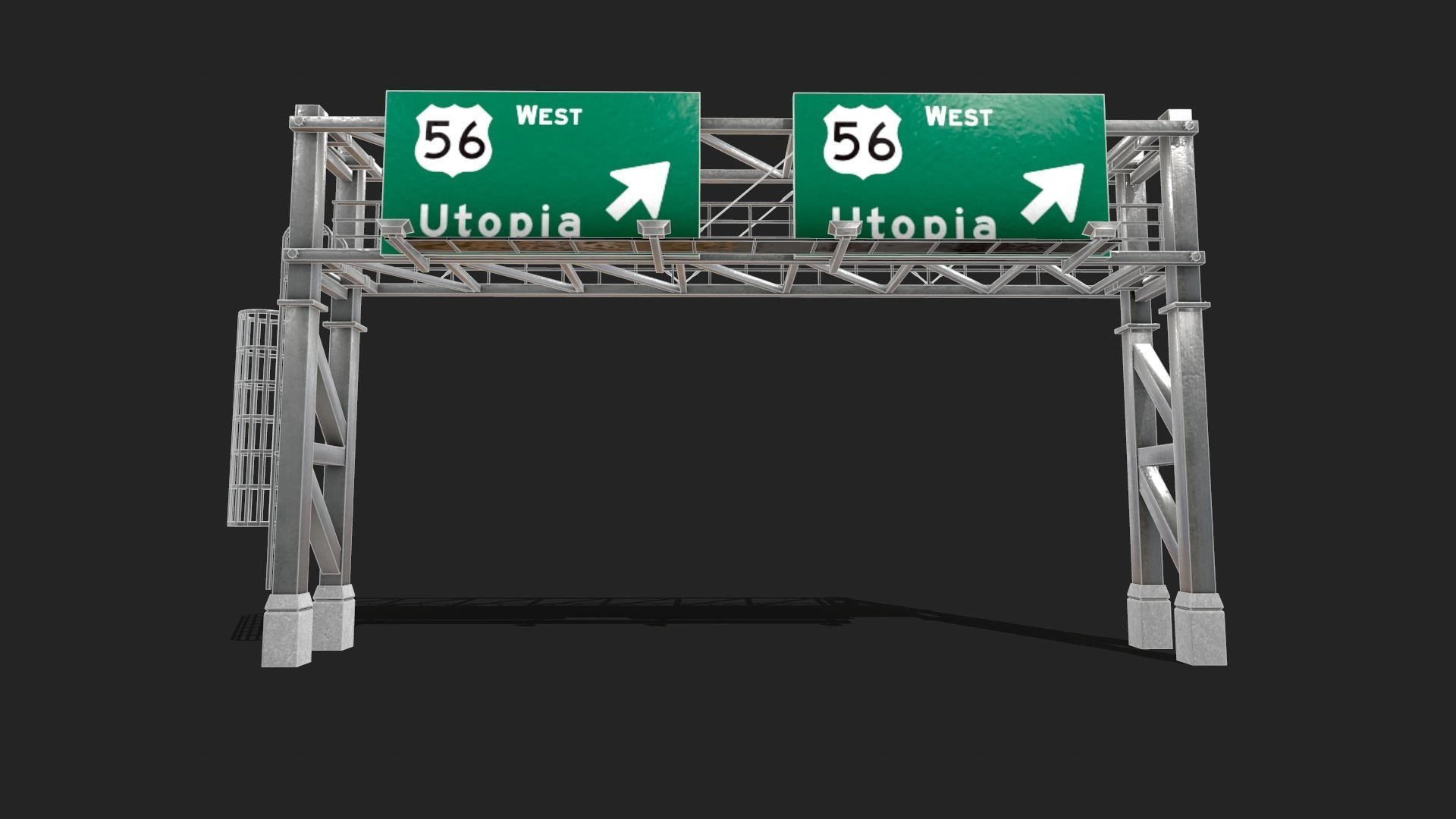 Gantry Sign 3D model | CGTrader