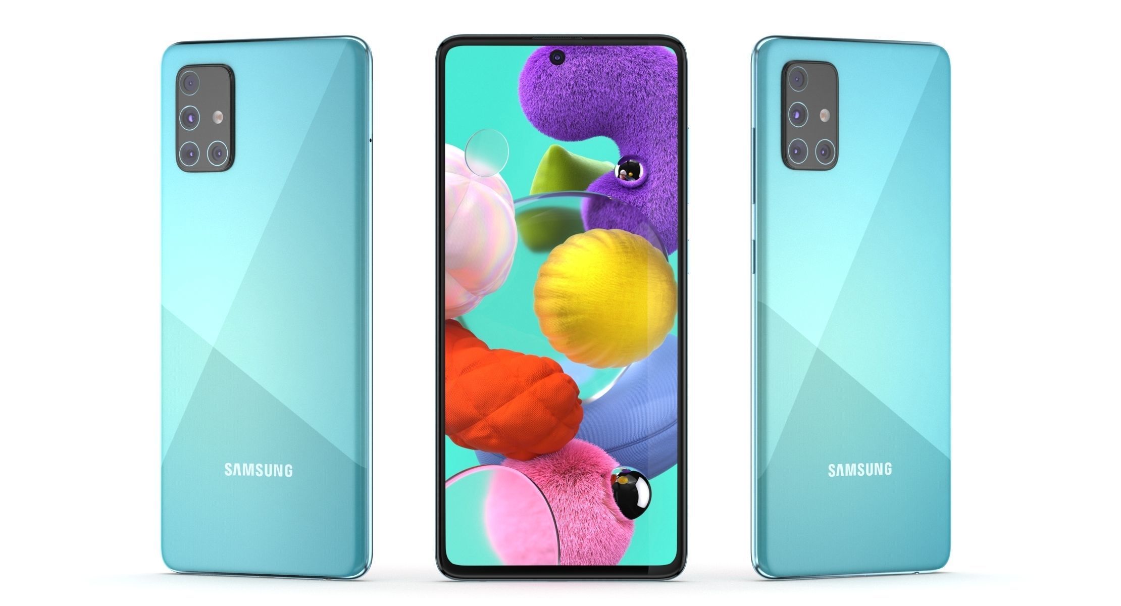 Samsung Galaxy A51 Prism Crush Blue 3D model | CGTrader
