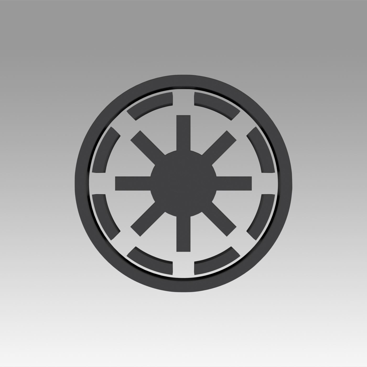 Galactic Republic Galactic Empire symbol logo 3D model 3D printable ...