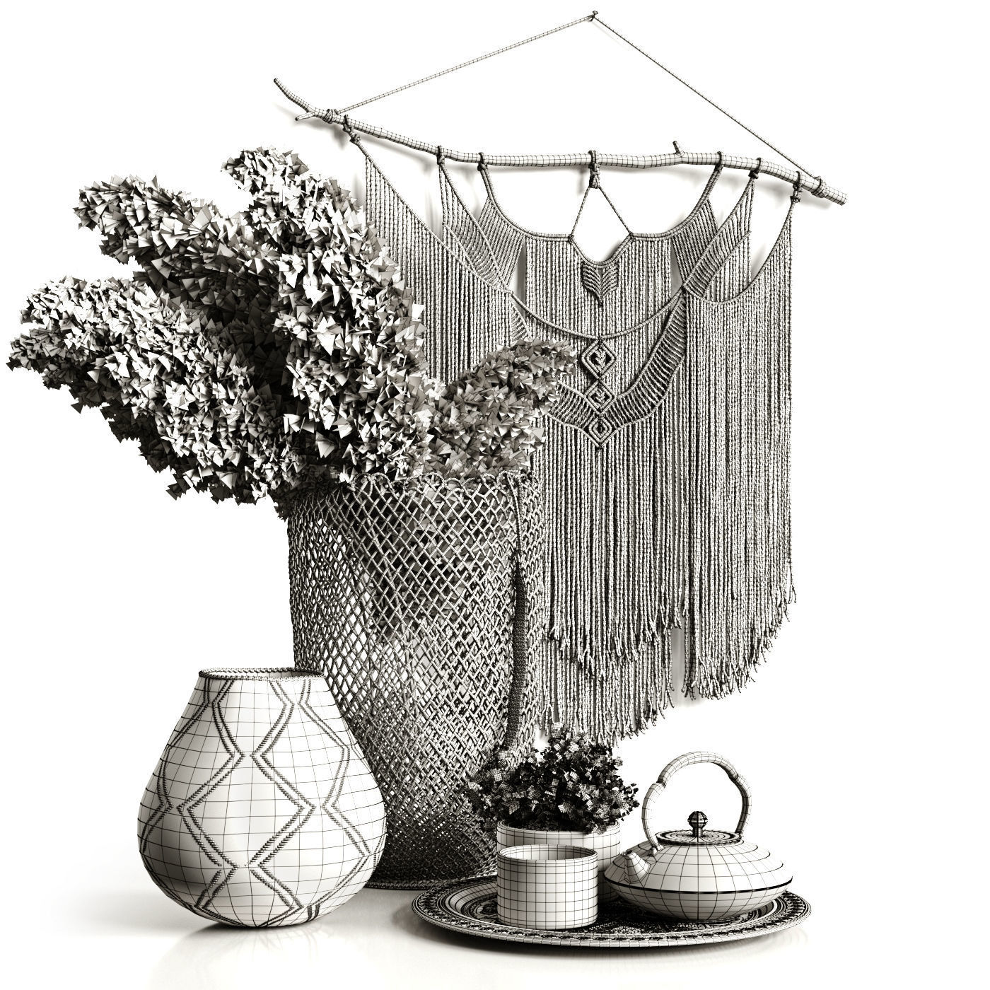 Decorative Set Boho 3D model | CGTrader