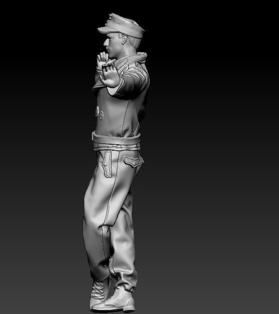 WW2 German tank crewman thinking 3D model 3D printable | CGTrader