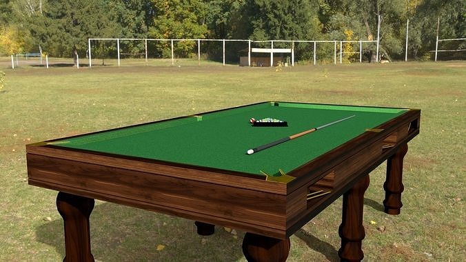 3D model billiard pool table in grass VR / AR / low-poly | CGTrader