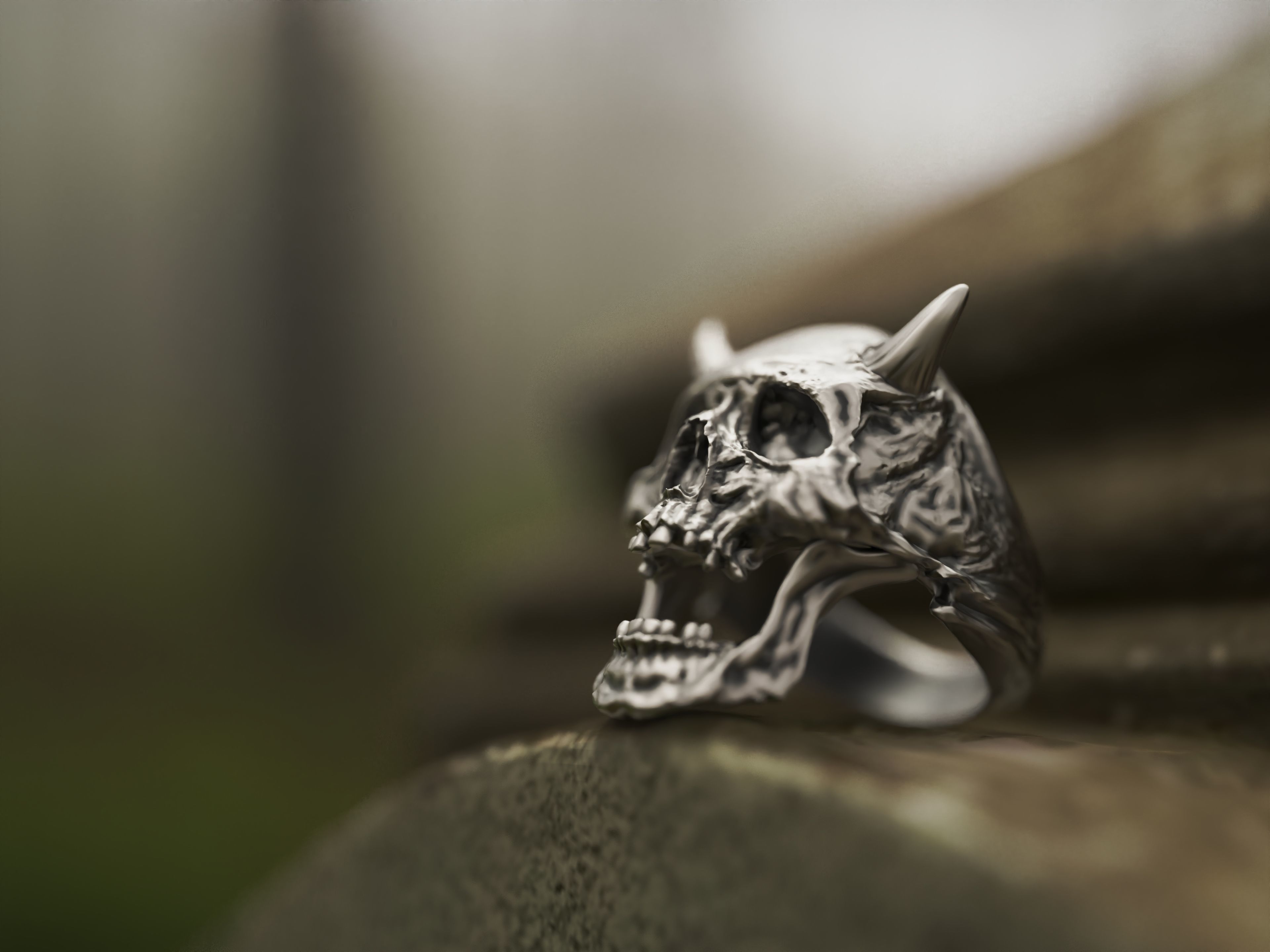 Realistic Ring Demon Skull 3D model 3D printable | CGTrader