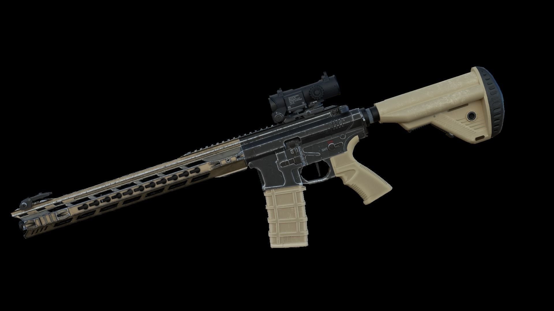 3D model Modular Combat Rifle-Squad Automatic Weapon Variant VR / AR ...