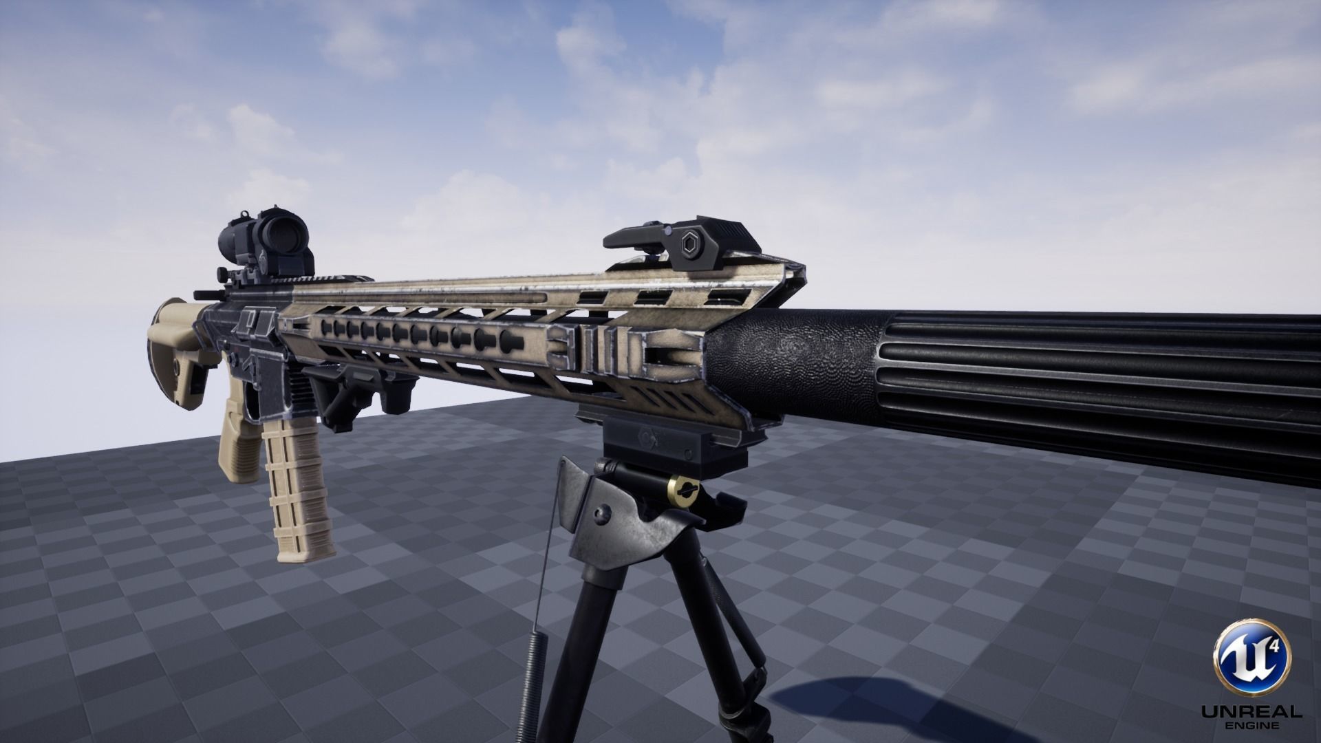 3D model Modular Combat Rifle-Squad Automatic Weapon Variant VR / AR ...