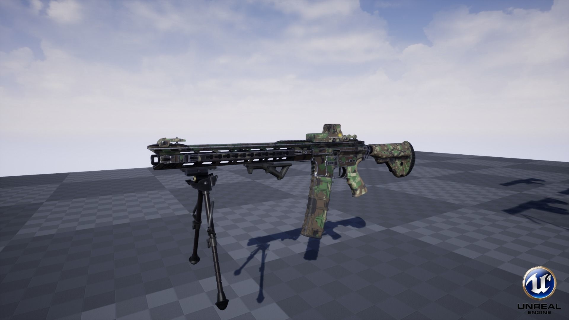 3D model Modular Combat Rifle-Squad Automatic Weapon Variant VR / AR ...