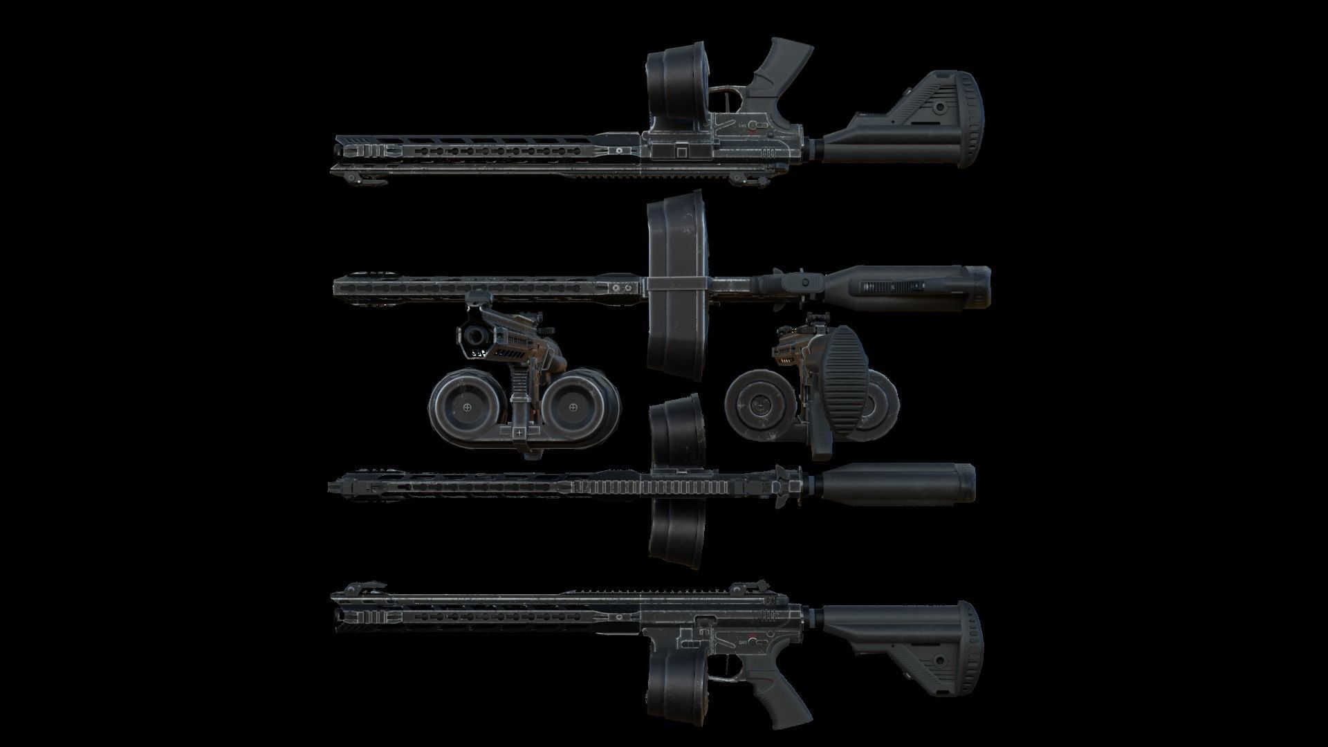 3D model Modular Combat Rifle-Squad Automatic Weapon Variant VR / AR ...