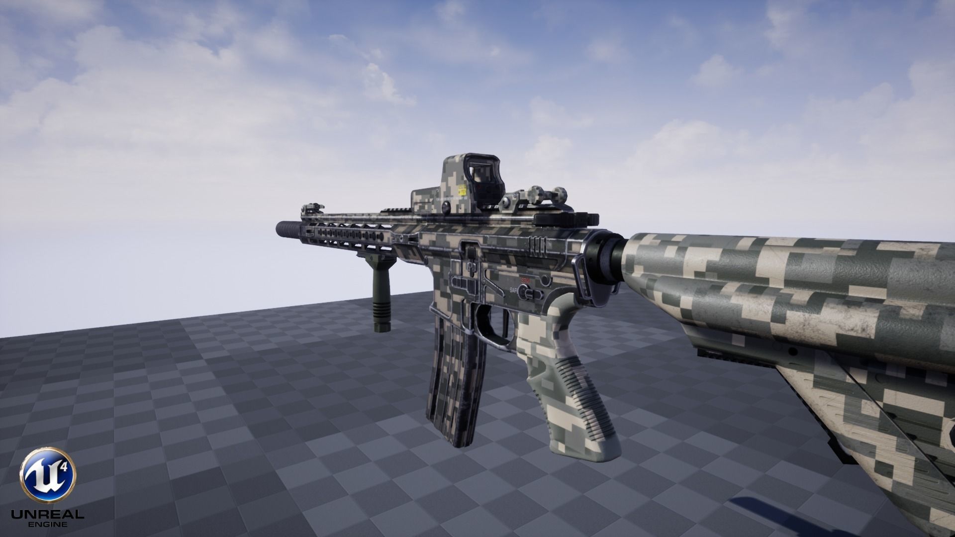 3D model Modular Combat Rifle-Squad Automatic Weapon Variant VR / AR ...