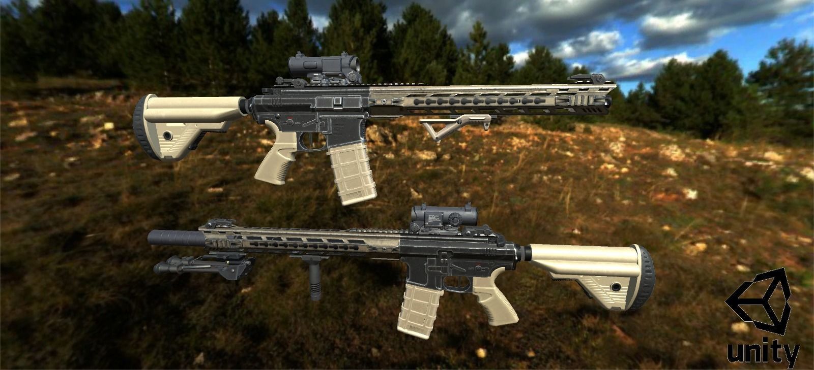 3D model Modular Combat Rifle-Squad Automatic Weapon Variant VR / AR ...