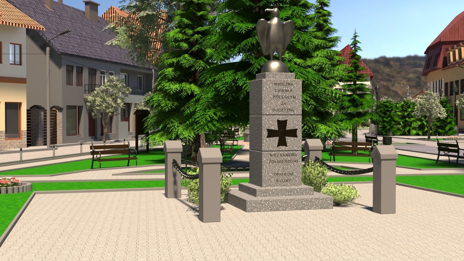 3D model Makow Podhalanski Town Square VR / AR / low-poly | CGTrader