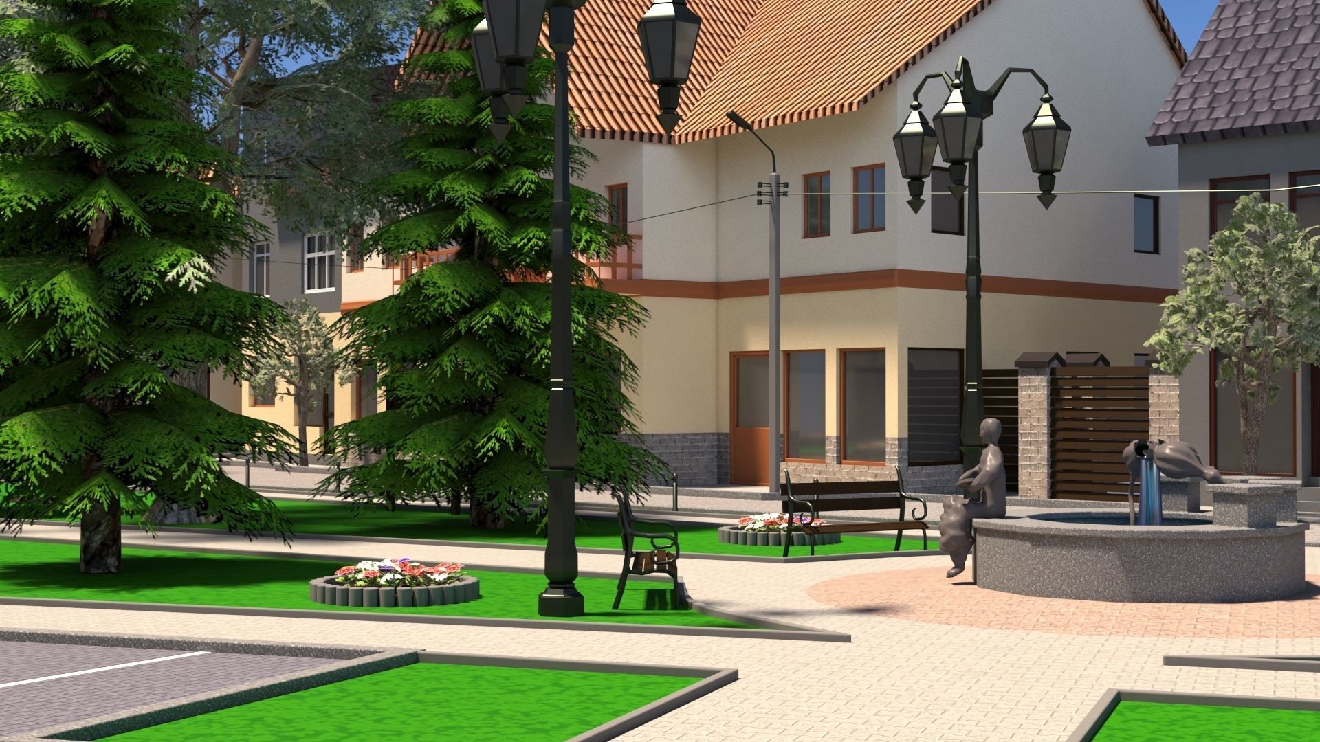3D model Makow Podhalanski Town Square VR / AR / low-poly | CGTrader