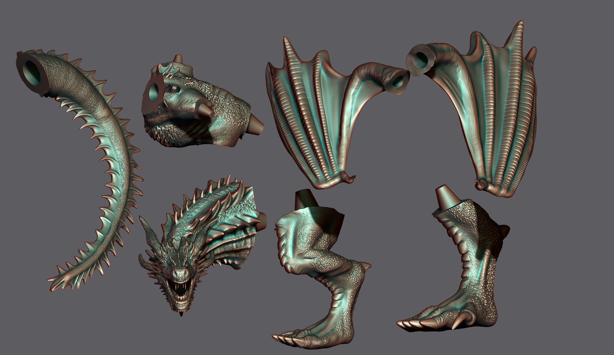 Drogon posed printable model 3D print model 3D model 3D printable ...