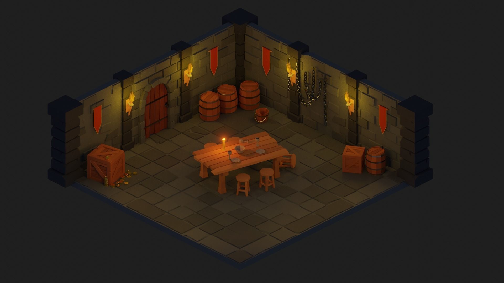 3D model Low Poly Modular Dungeon Pack VR / AR / low-poly | CGTrader