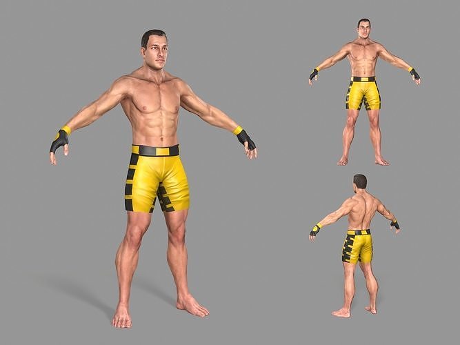 3D model UFC Boxer VR / AR / low-poly rigged animated | CGTrader