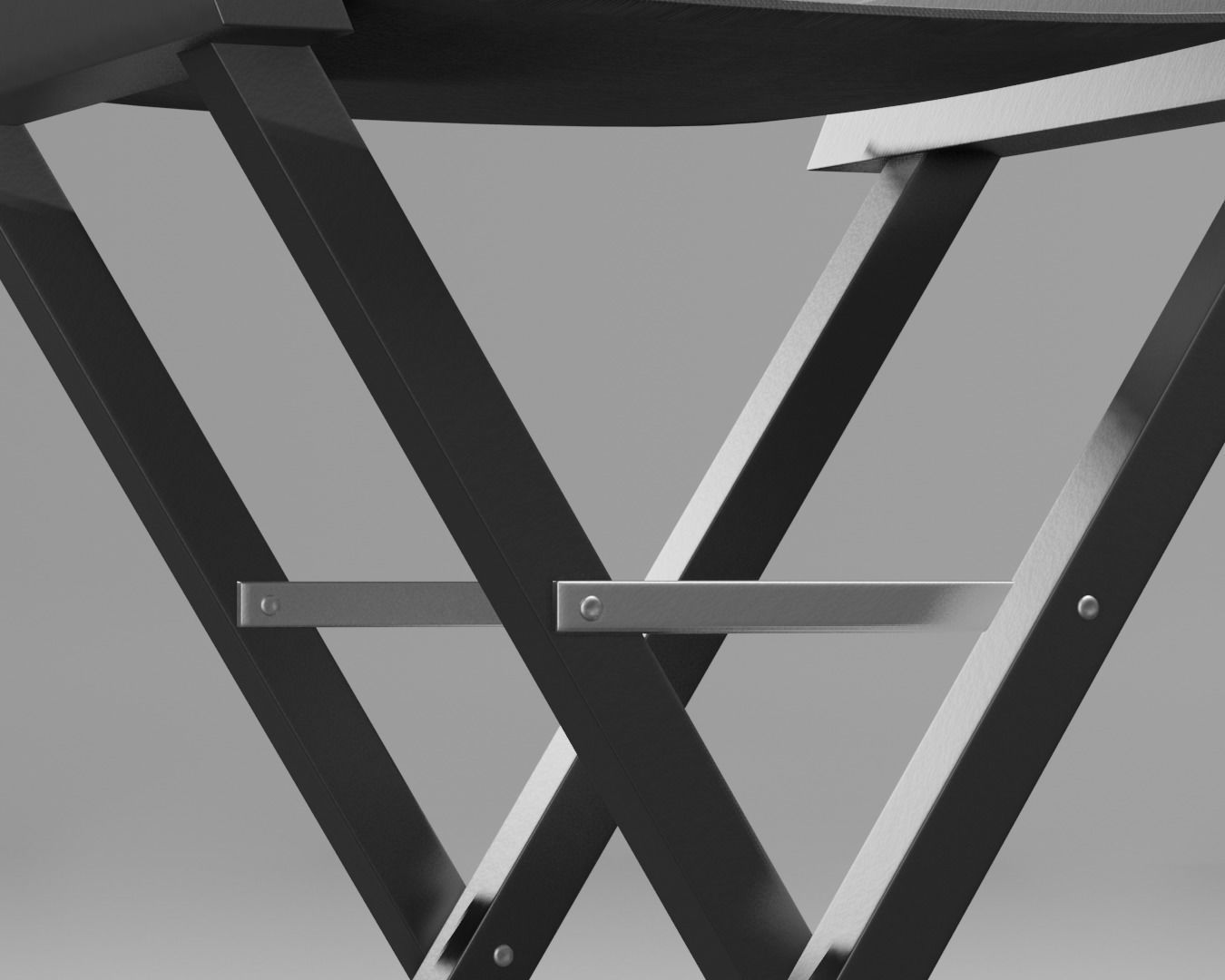 3D model directors production chair metal black fabric VR / AR / low ...