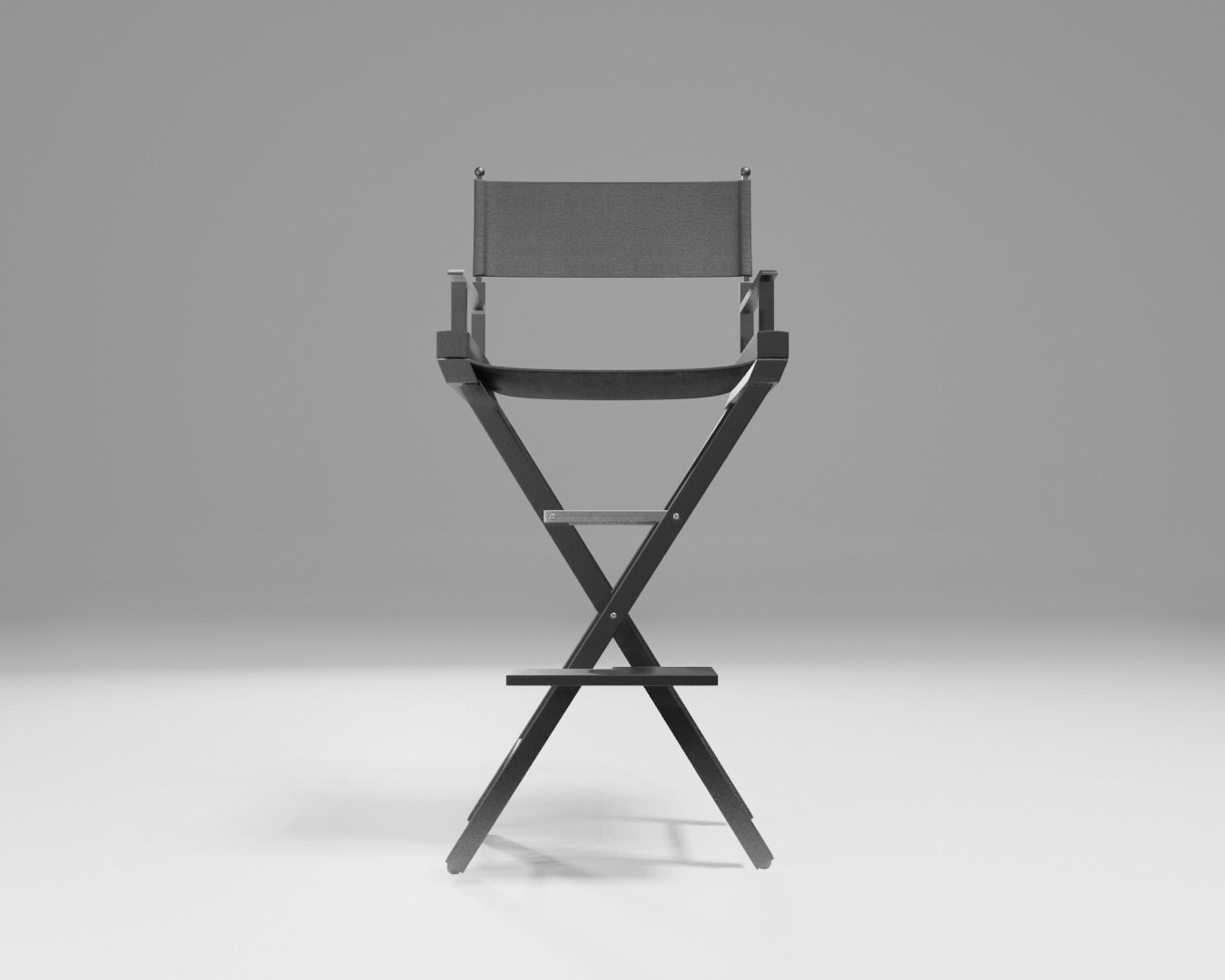 3D model directors production chair metal black fabric VR / AR / low ...