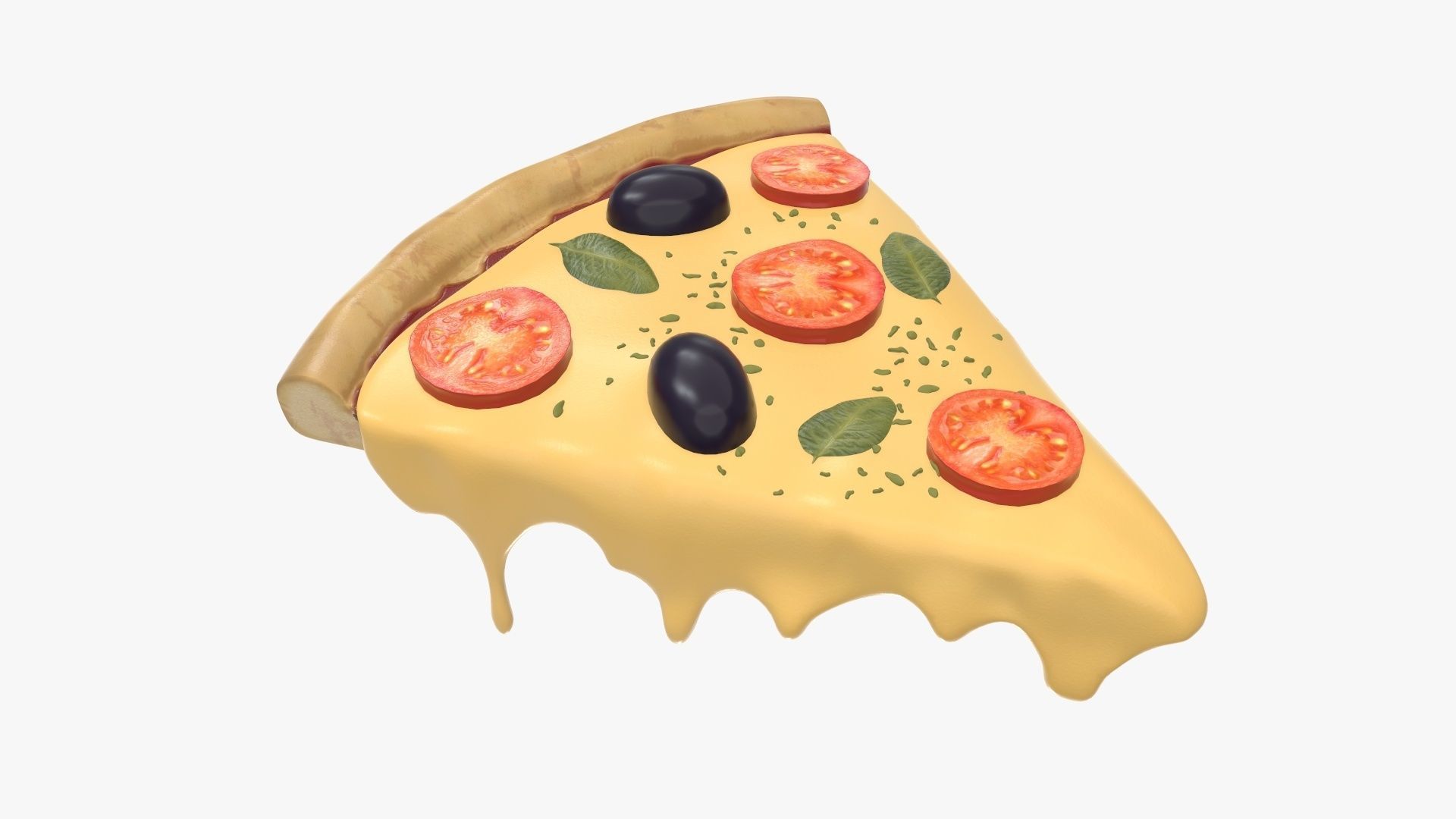 Pizza slice with melted dripping cheese 3D model | CGTrader