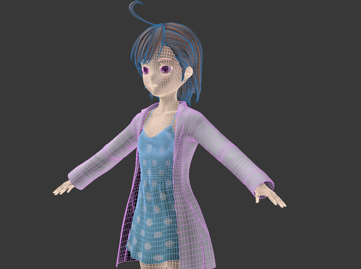 T pose nonrigged model of Last Order anime girl 3D model | CGTrader