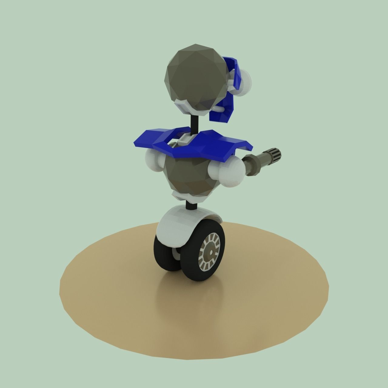 3D model robot on wheels with two guns VR / AR / low-poly | CGTrader