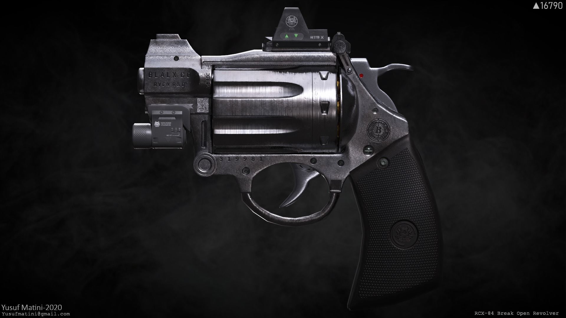3D model RCX-84 Break open Revolver VR / AR / low-poly | CGTrader