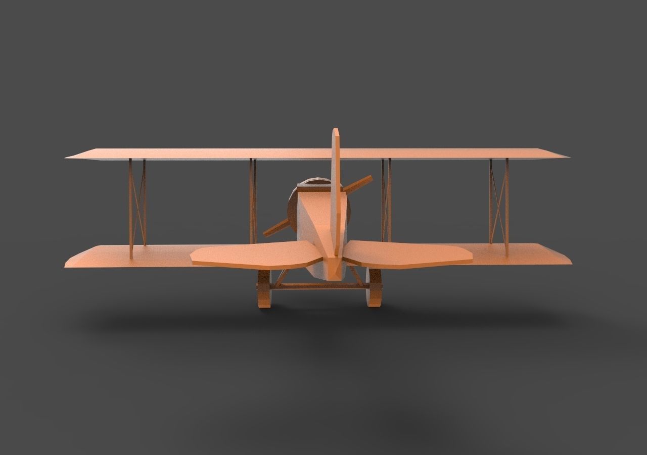 Biplane2 orange biplane 3D model 3D printable | CGTrader