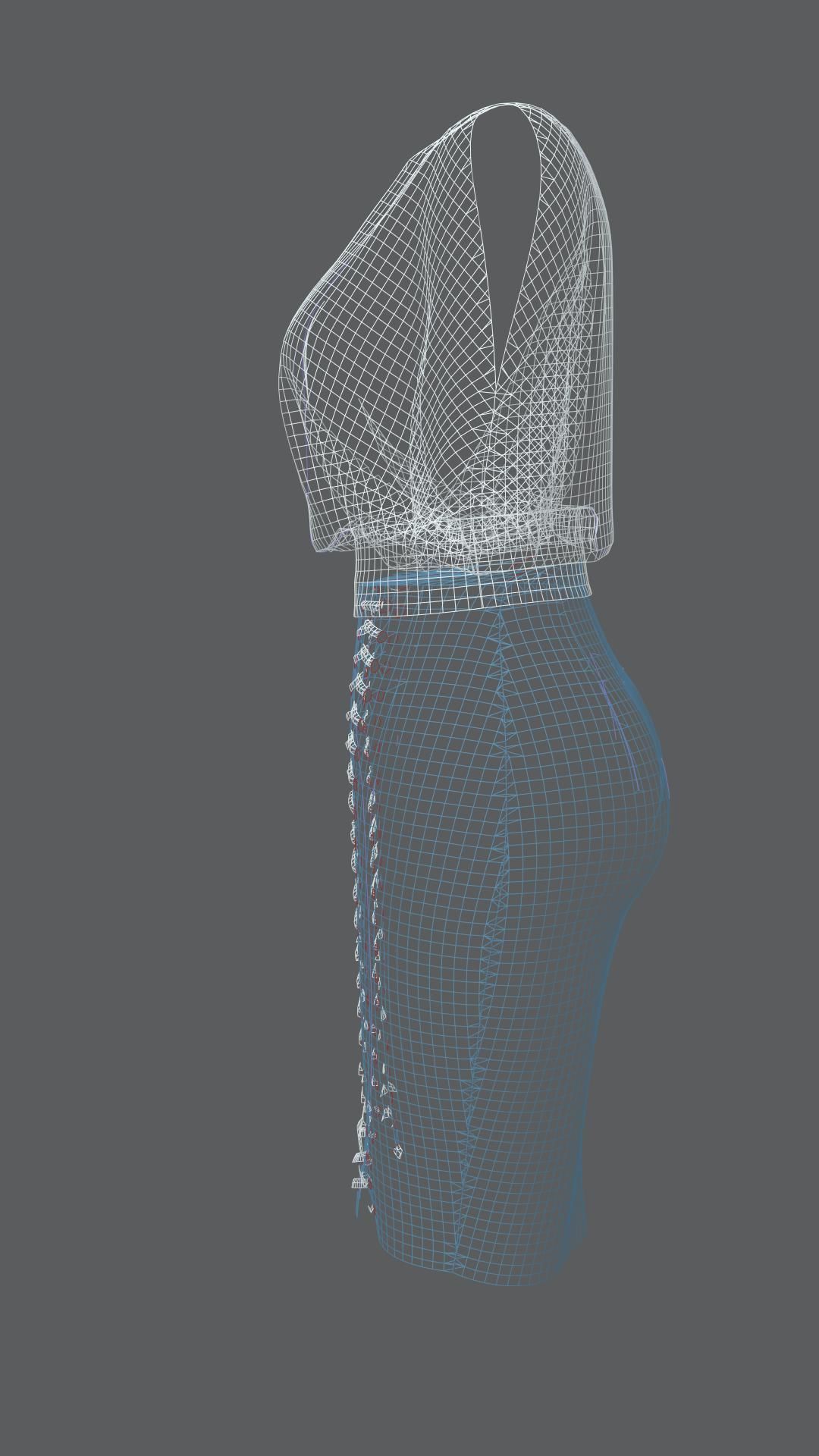 LooseTop TrapSkirt Set Marvelous Designer 3D model | CGTrader