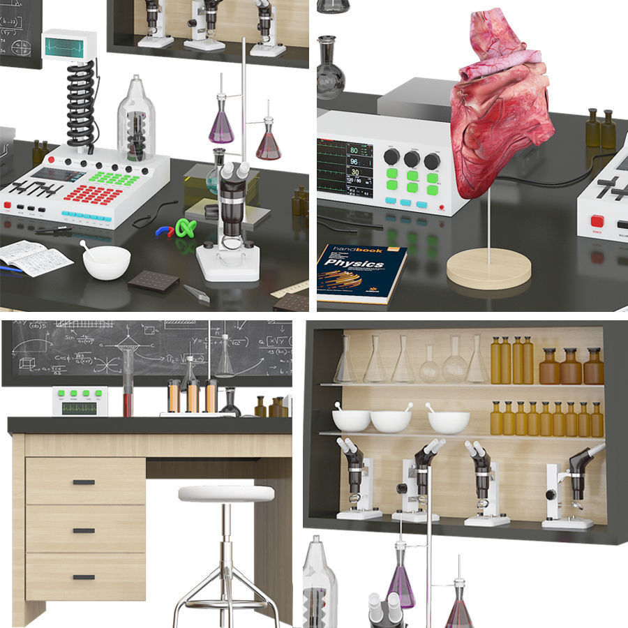 Laboratory medical set 3D model | CGTrader