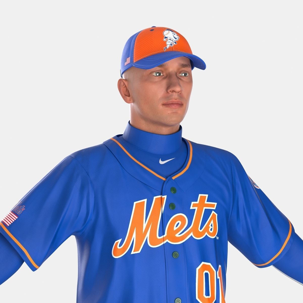 Baseball Player Mets 2 3D model | CGTrader
