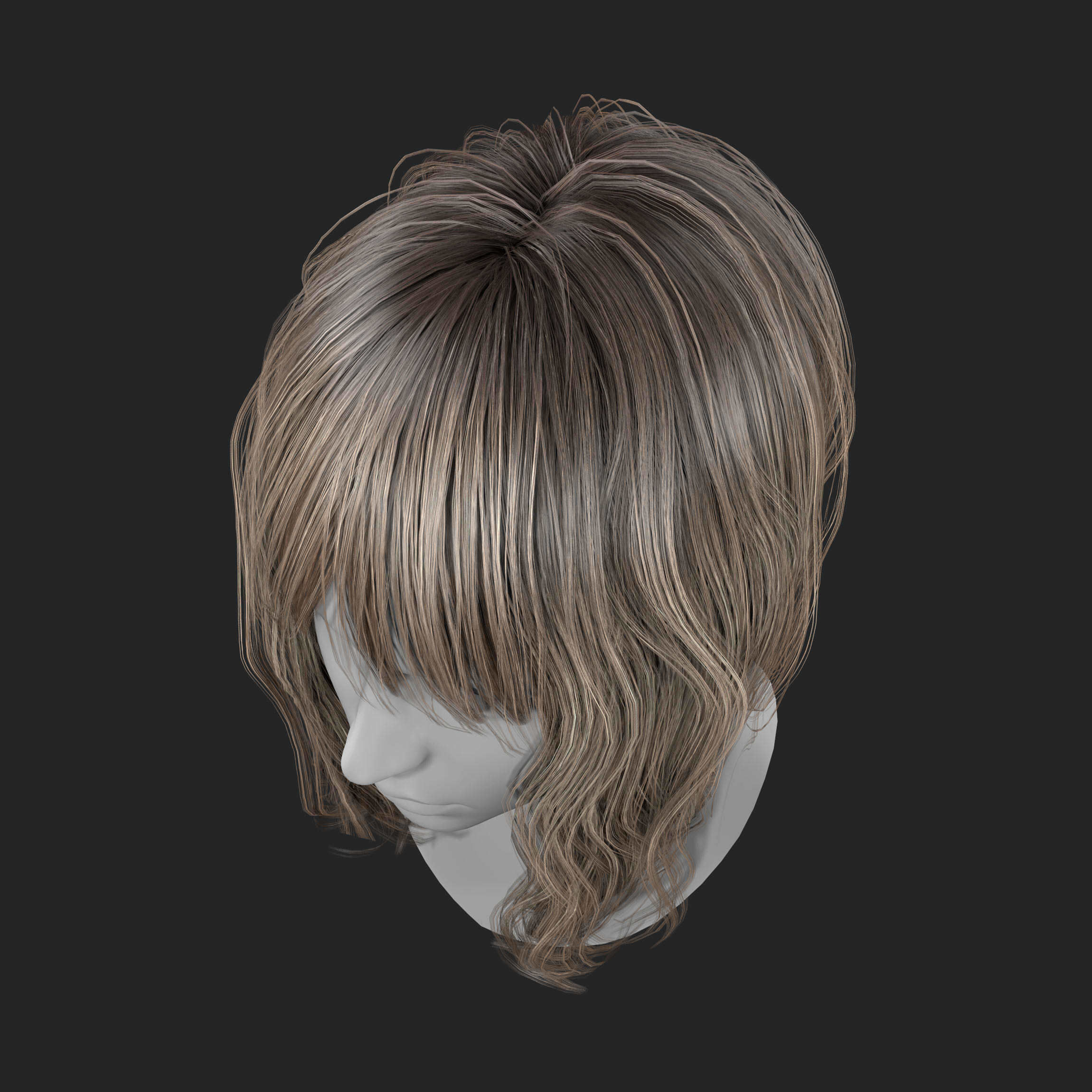 3D model Realtime Medium Length Hairstyle VR / AR / low-poly | CGTrader