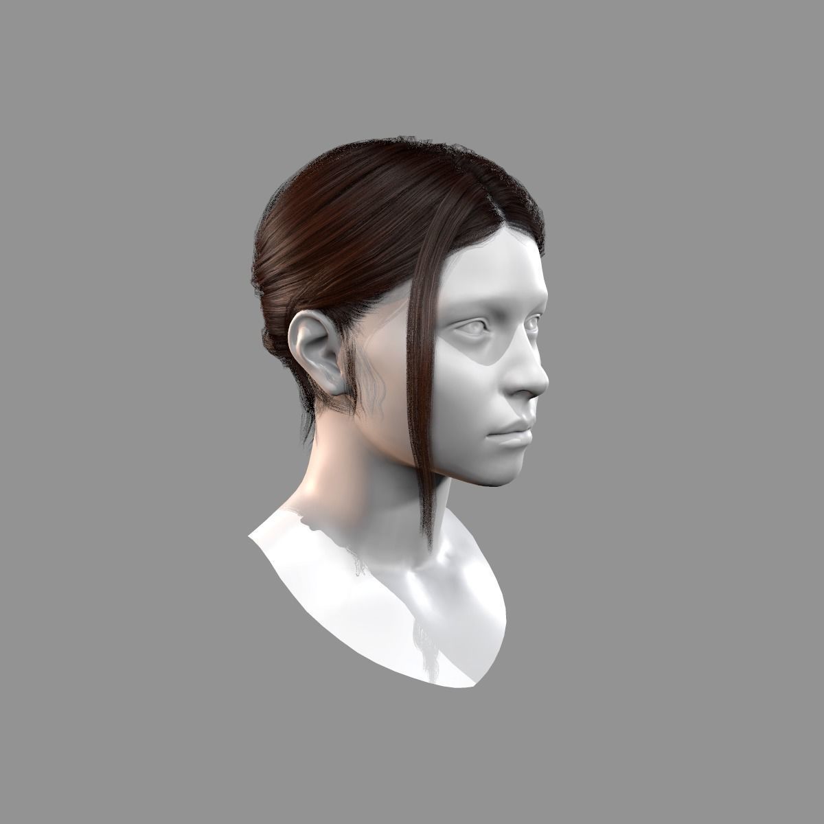 3D model Realtime Bun and Tail Hairstyle VR / AR / low-poly | CGTrader