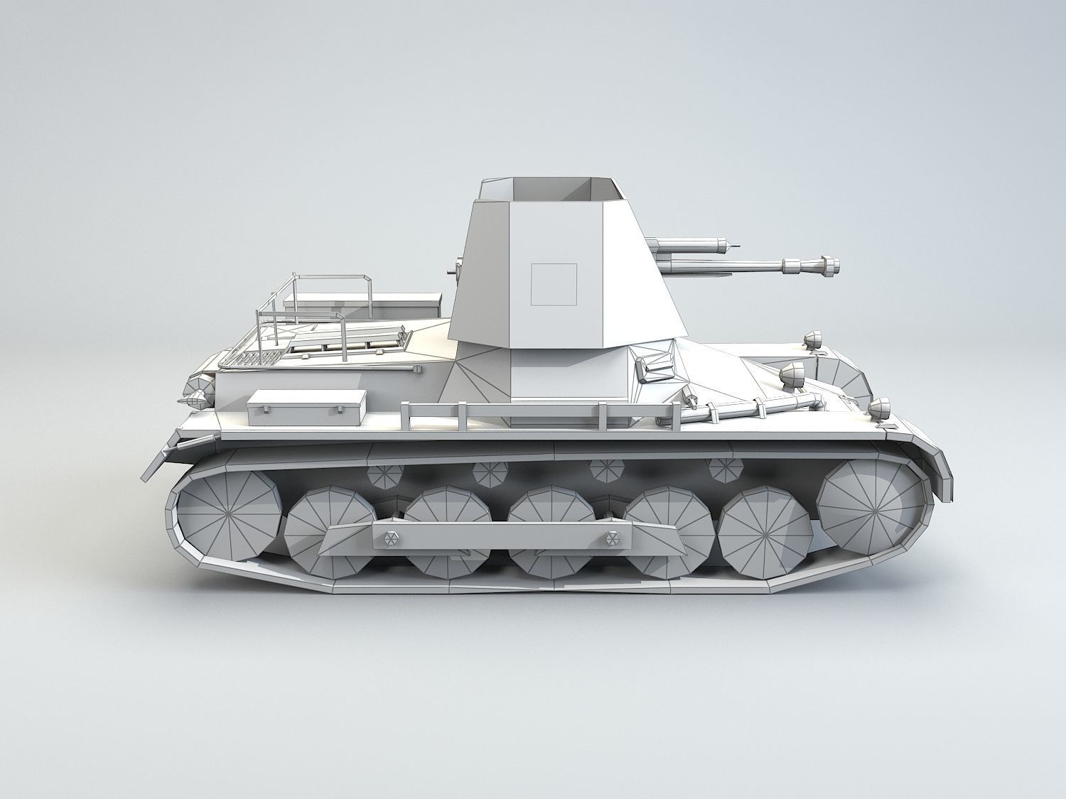 3D model Low Poly SdKfz 101 PanzerJager I Tank Destroyer VR / AR / low ...