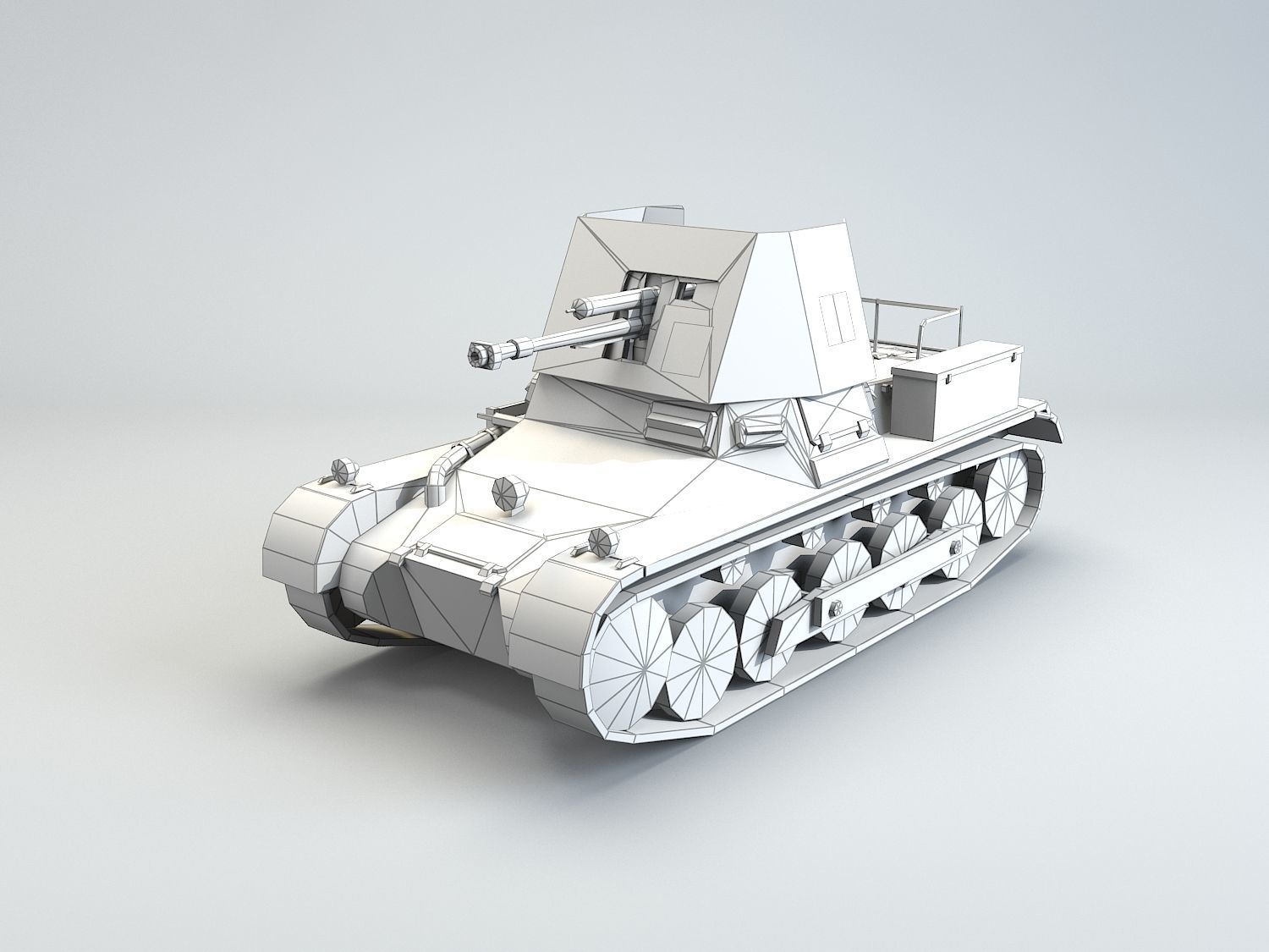 3D model Low Poly SdKfz 101 PanzerJager I Tank Destroyer VR / AR / low ...