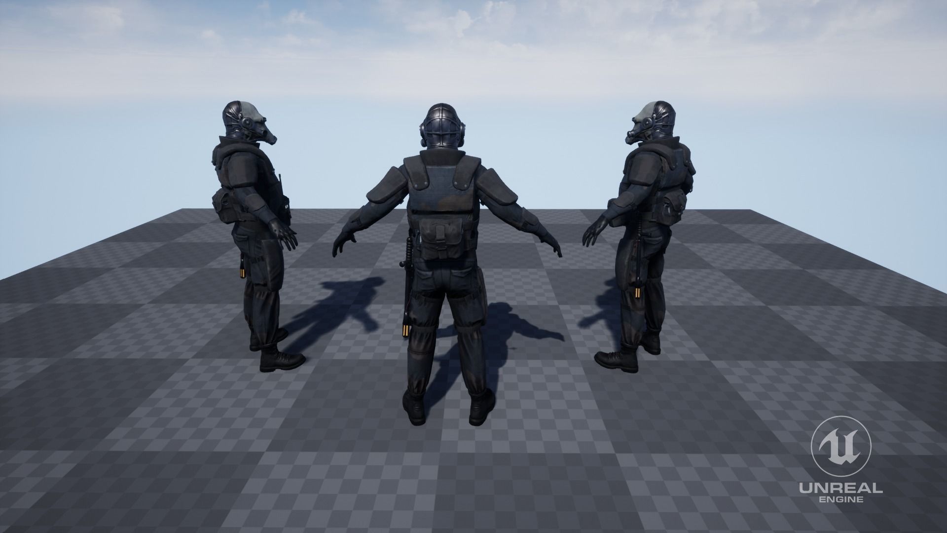 3D model Special forces skifi soldier VR / AR / low-poly rigged ...