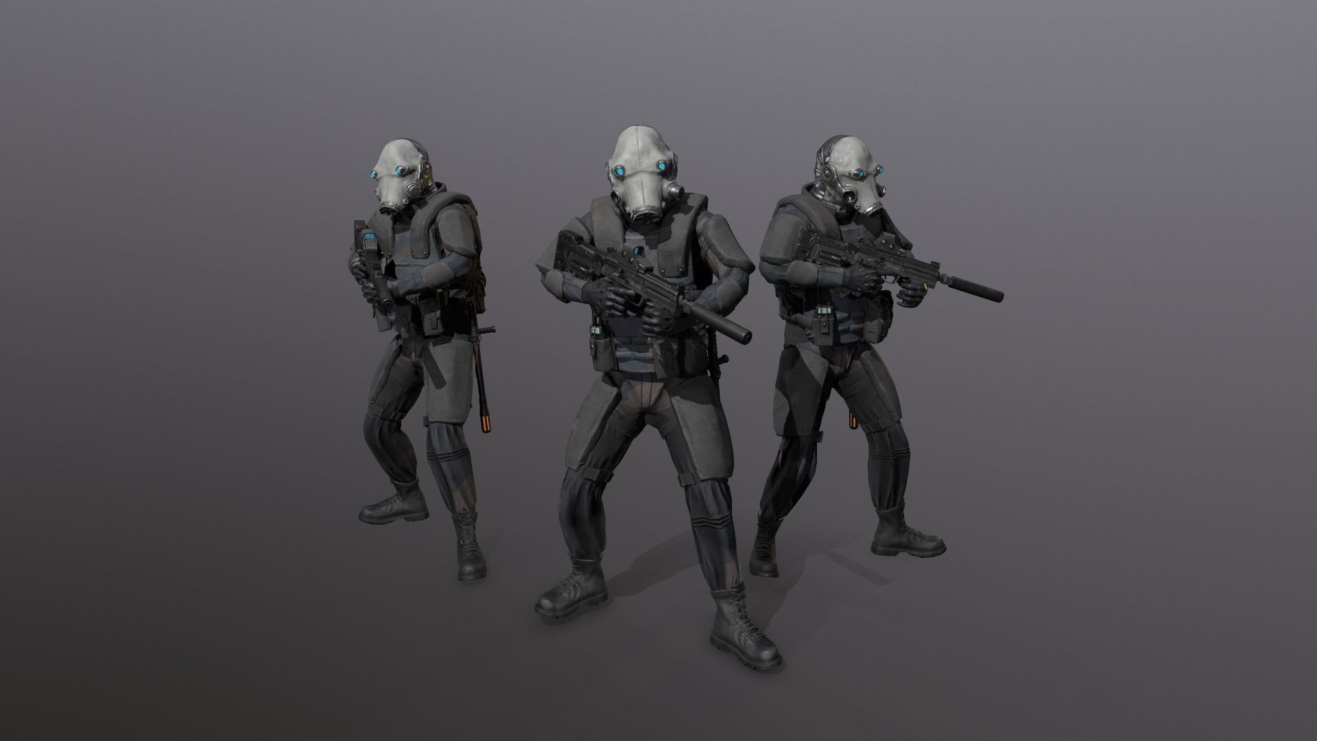 3D model Special forces skifi soldier VR / AR / low-poly rigged ...