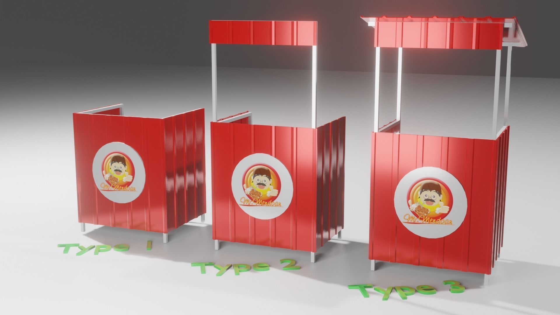 mini booth 3D model BLEND