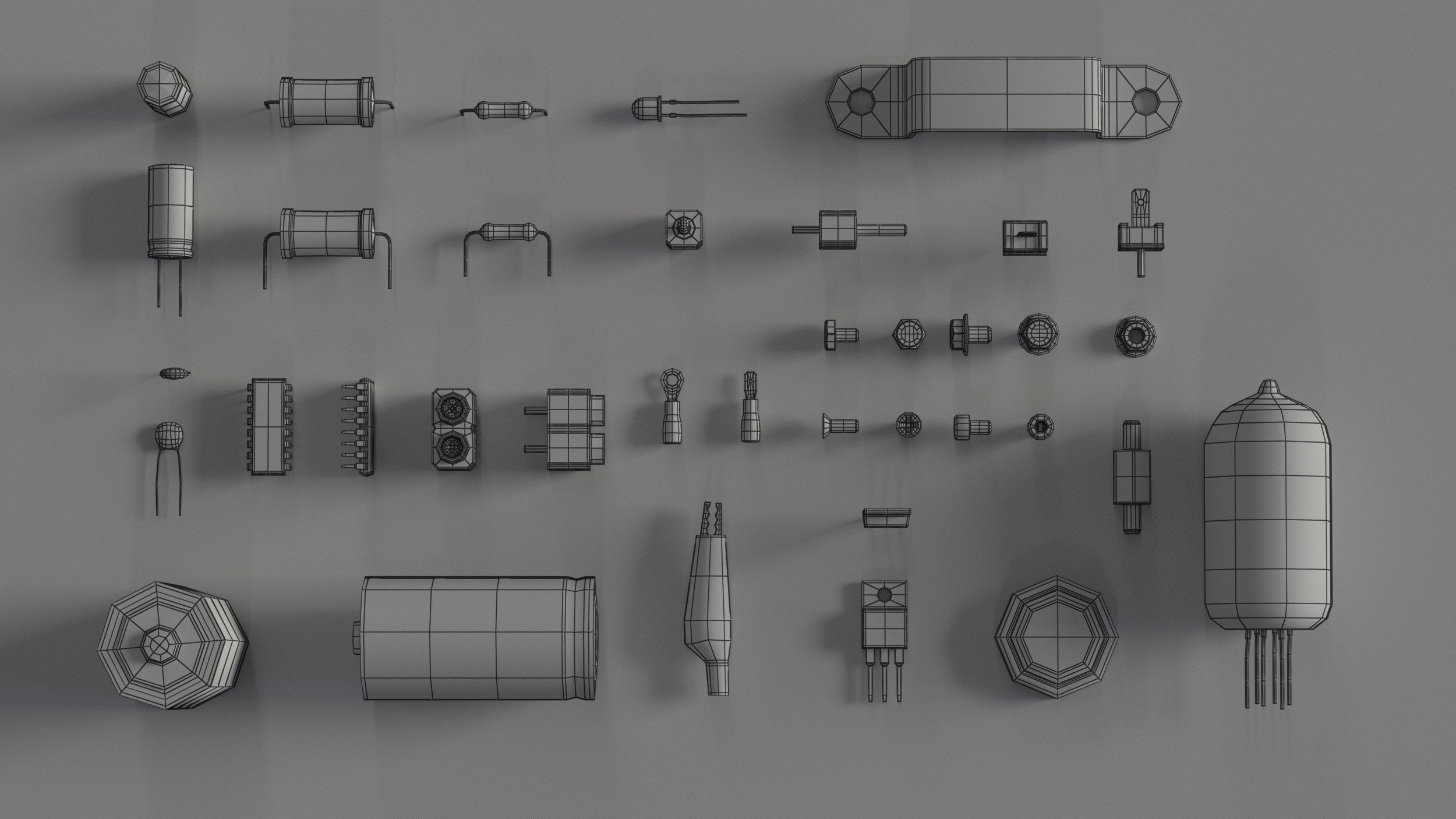 Electrical components free bundle free VR / AR / low-poly 3D model ...