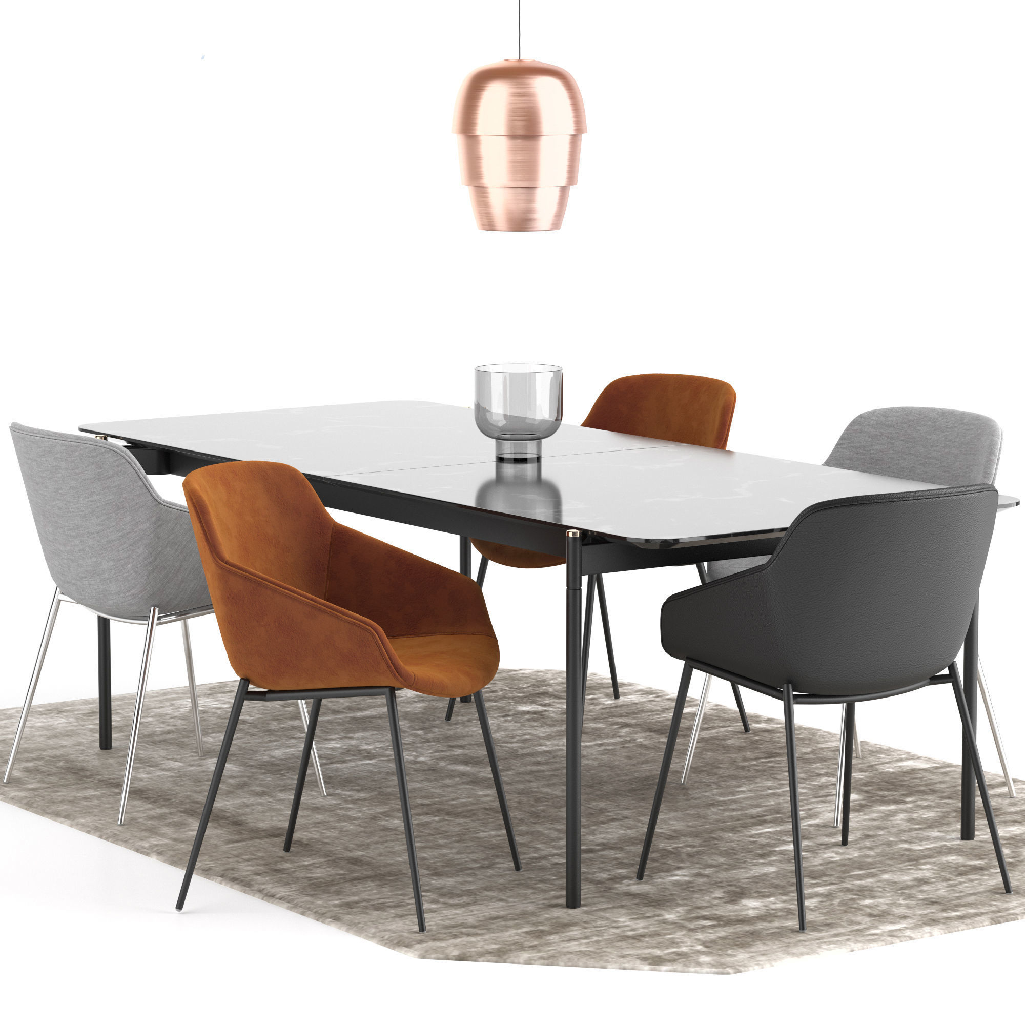 Boconcept - Vienna Chair Augusta Table 3D model