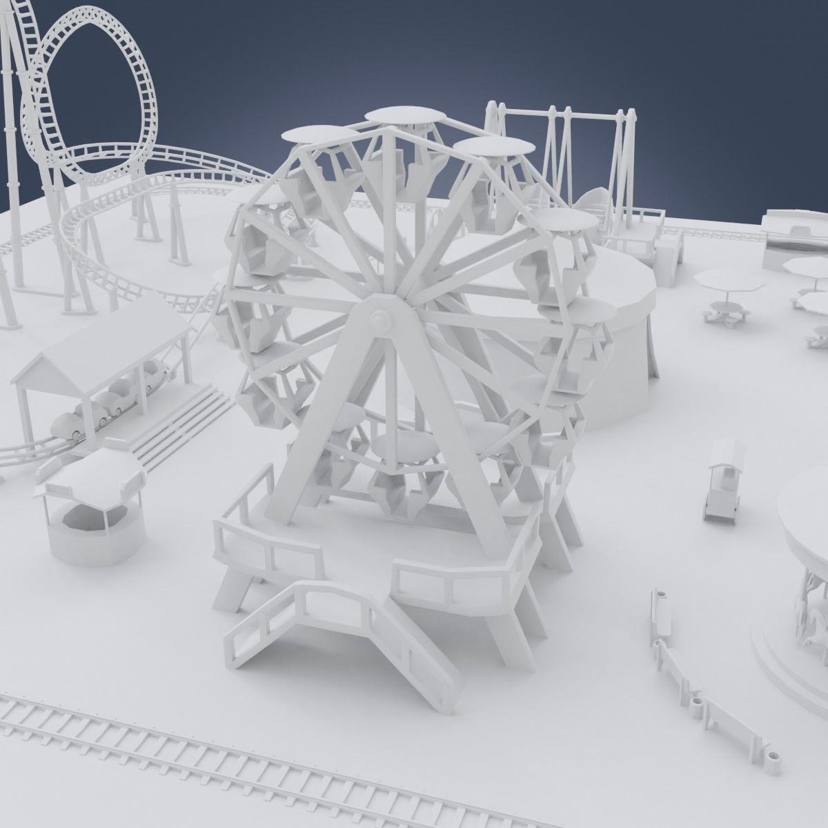 Amusement park 3D model | CGTrader