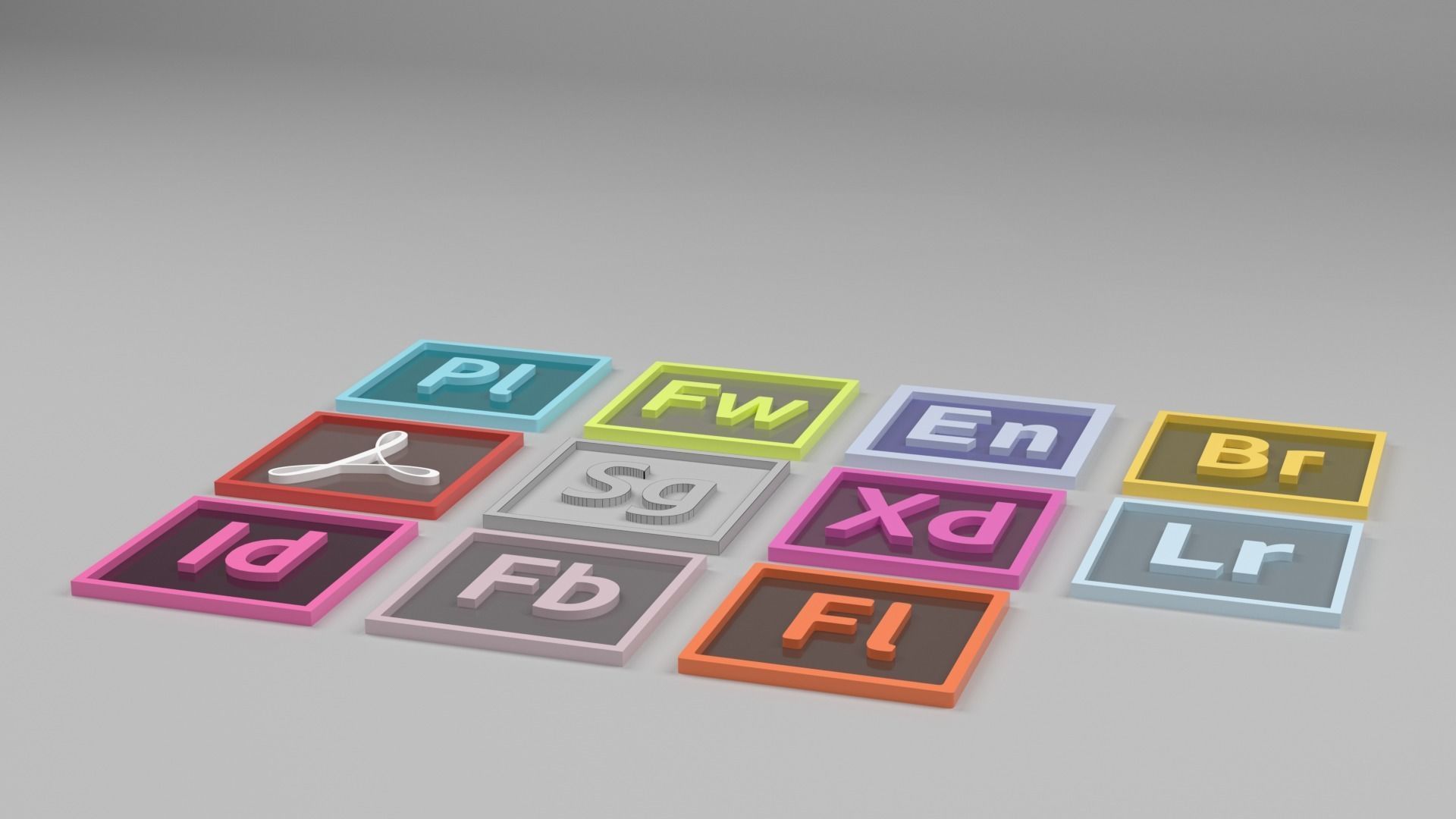 Adobe Icon or Logo pack 2 3D model | CGTrader
