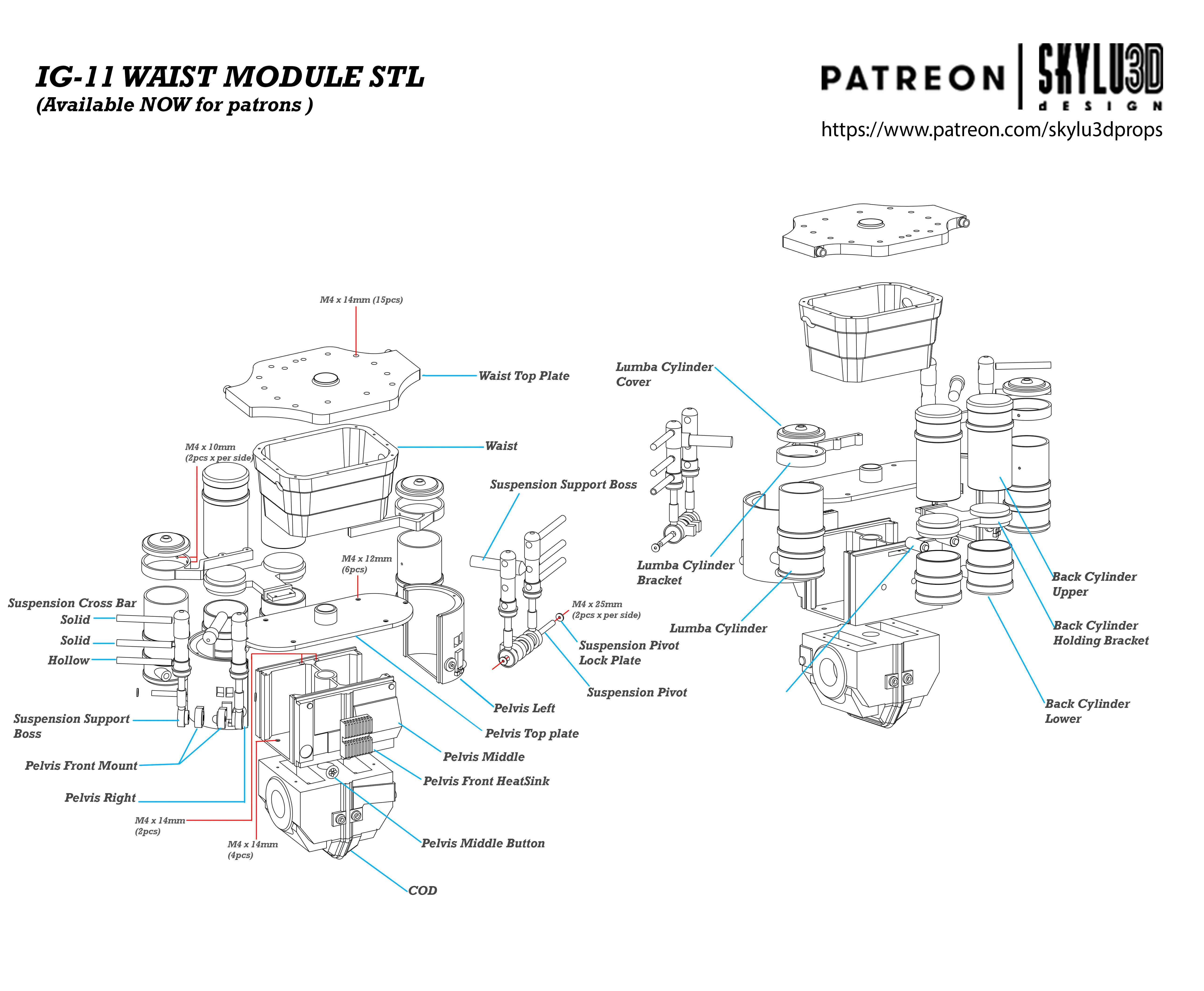 IG-11 Life Size Droid Waist 3D print ready STL - The Mandalorian 3D ...