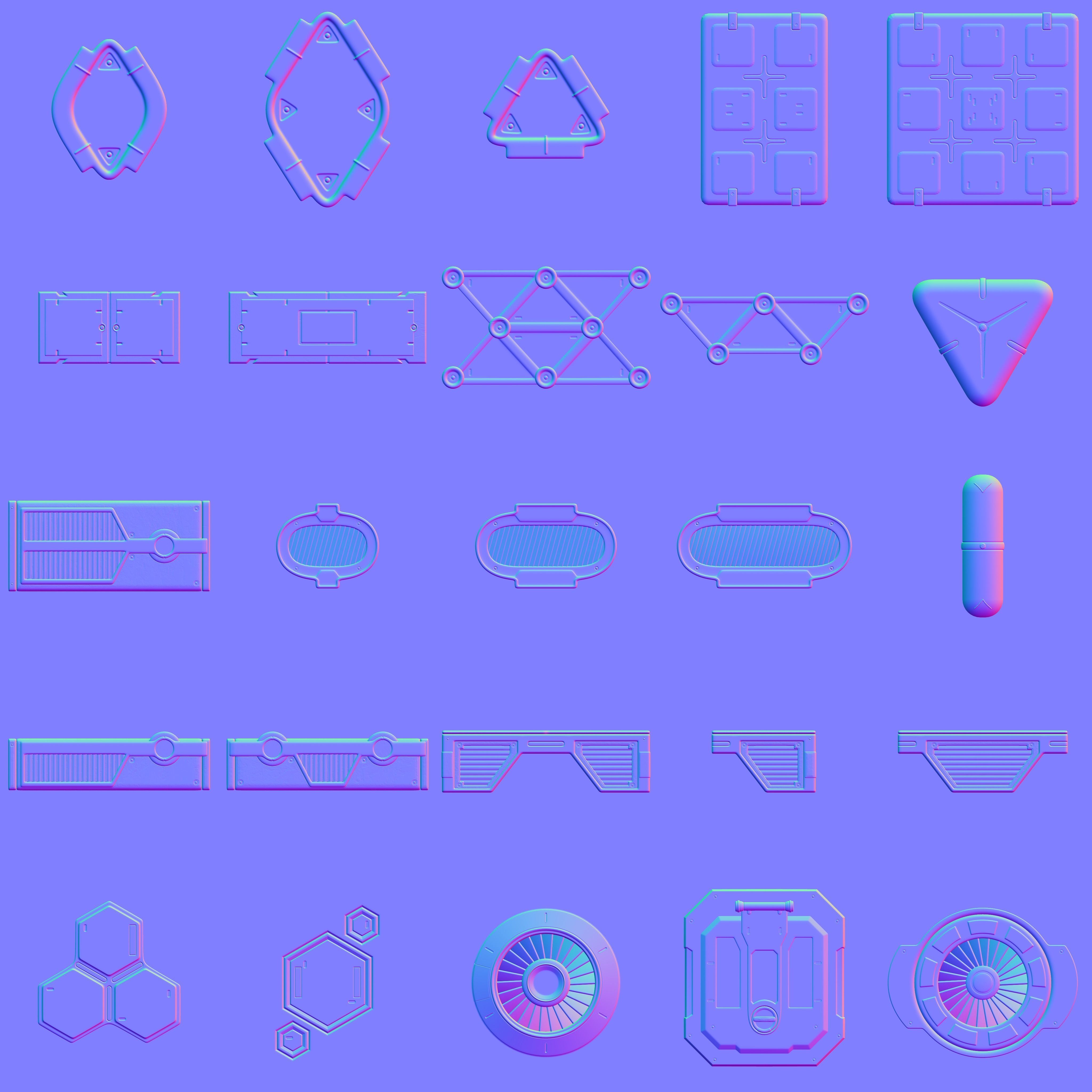 Sci-fi Meshes and Textures pack 3D model | CGTrader