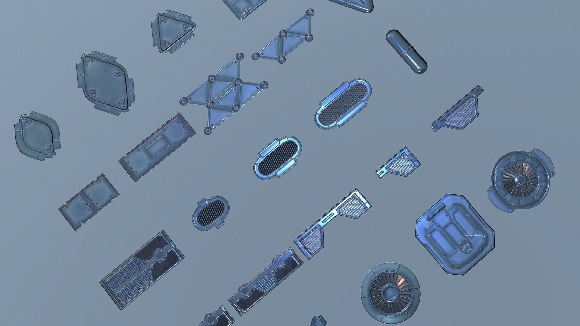 Sci Fi Meshes And Textures Pack 3d Model Cgtrader 